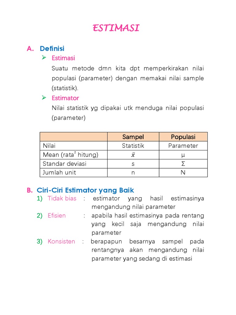 Panduan Estimasi Statistik | PDF