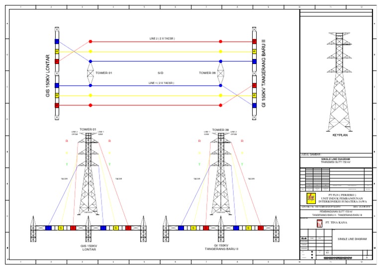 Single Line Diagram Transmisi Sutt 150 KV Lontar - TB Ii True PDF | PDF