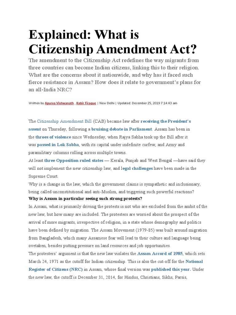 Explained CAA | PDF | Government | Justice