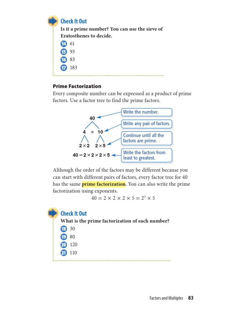 Prime Numbers And Factorization Guide Pdf