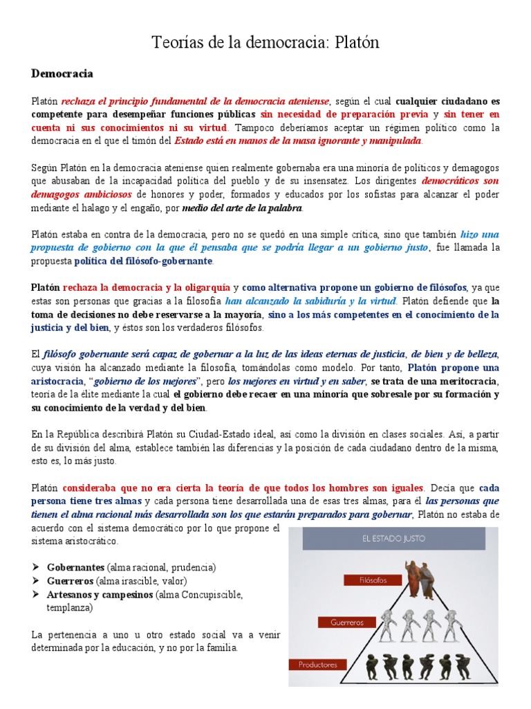 Teorias de La Democracia (Platón) | PDF | Platón | Democracia
