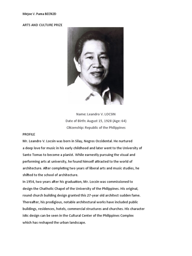 Biography of Artist | PDF | Philippines | Manila