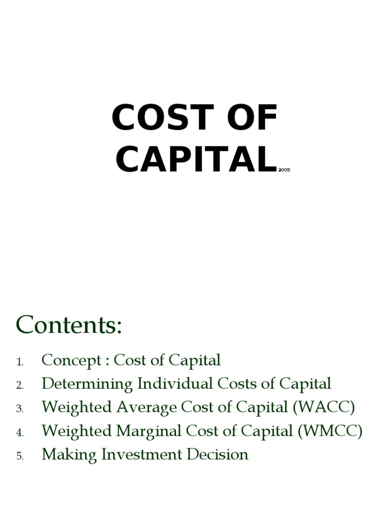 Chap5 Cost of Capital | PDF | Cost Of Capital | Preferred Stock