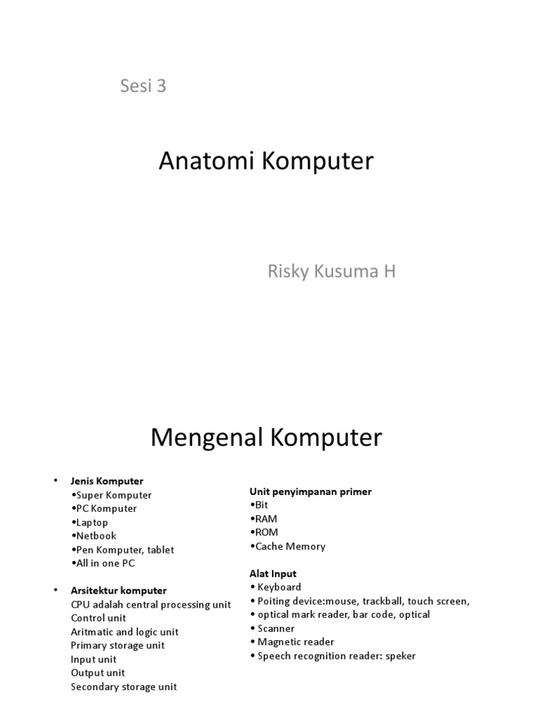 Simkep Anatomi Komputet | PDF | Computer Data Storage | Computer Terminal