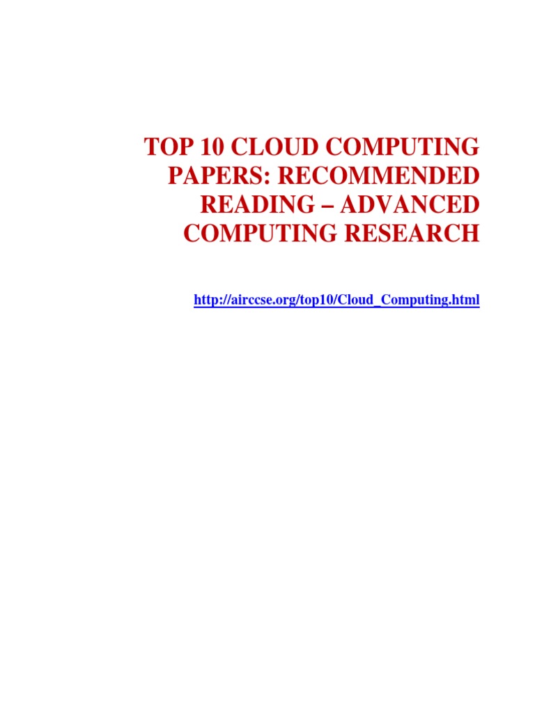 Top 10 Cloud Computing Papers | PDF | Cloud Computing | Privacy