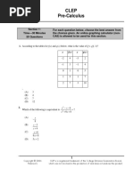 CLEP College Algebra Practice Test | PDF