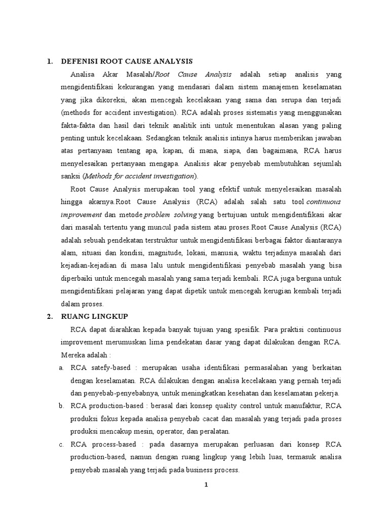 Defenisi Root Cause Analysis: Improvement Dan Metode Problem Solving ...