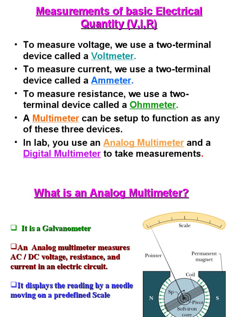 Electrical Measurement Basics | PDF | Voltage | Electrical Resistance ...