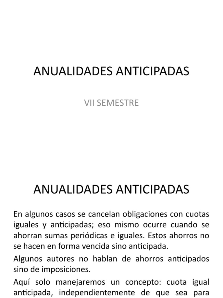 Anualidades Anticipadas | PDF | Economias | Dinero