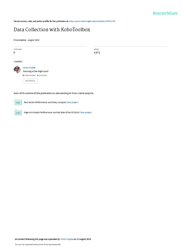 Manual KoboToolbox | PDF | Mobile App | Android (Operating System)