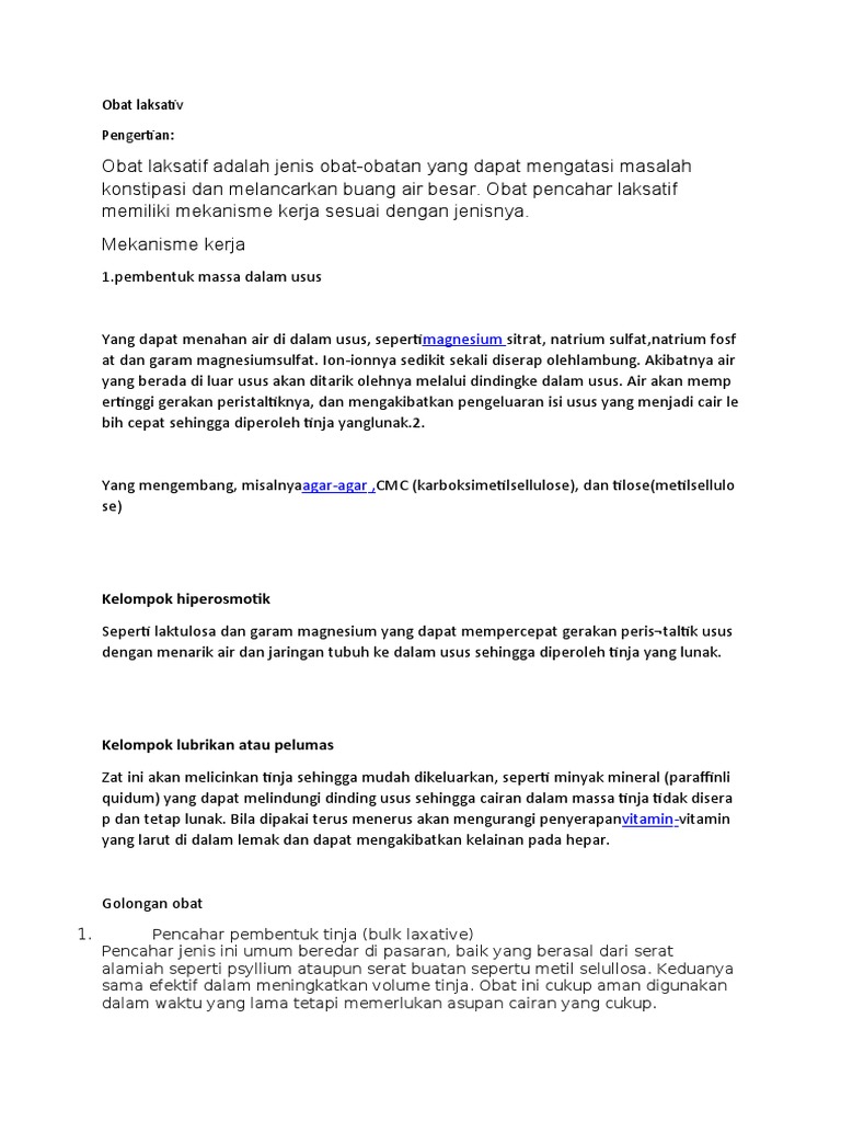 Obat Laksativ | PDF