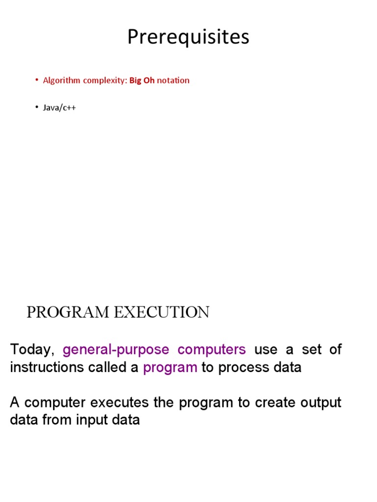 Prerequisites Algorithm Complexity Big Oh Notation Pdf Computational Complexity Theory