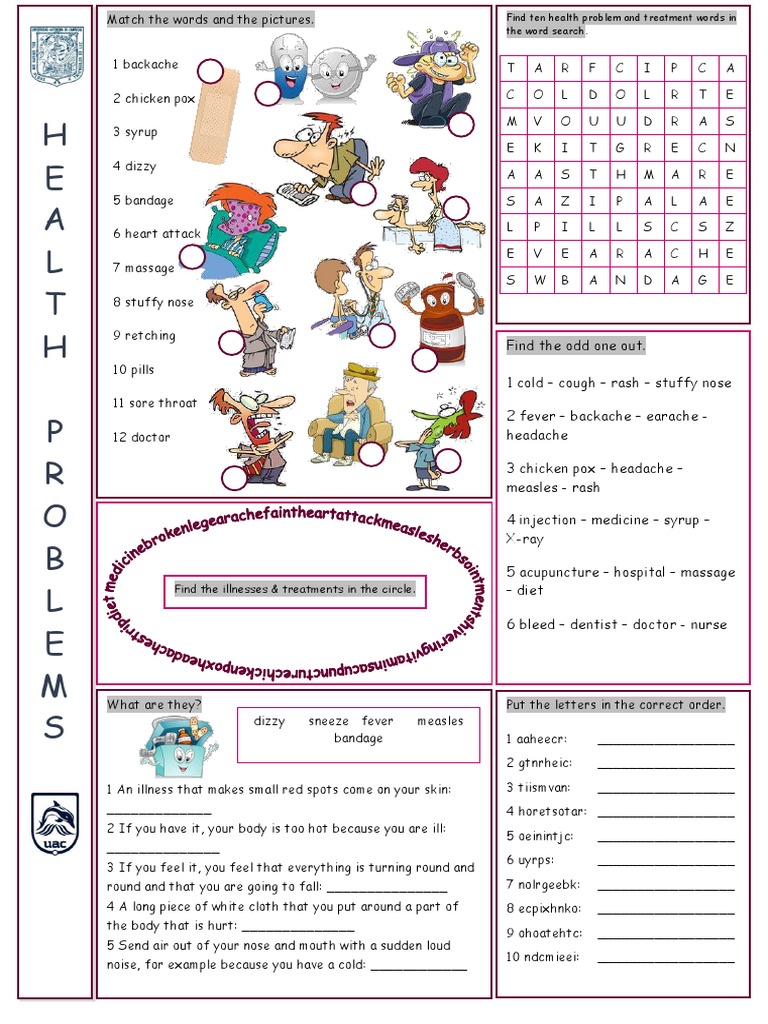 Match Health Problems and Treatments | PDF