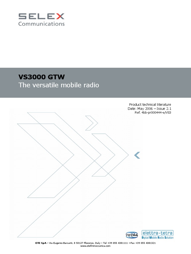 VS3000 Equipment in Tetra Radio Trunking Network | PDF | Radio ...