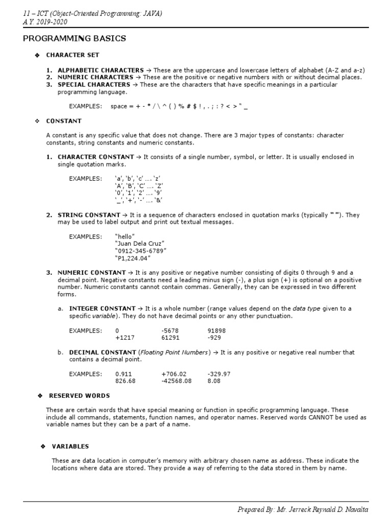 Programming Fundamentals An Introduction To Data Representation And Number Systems In Computer