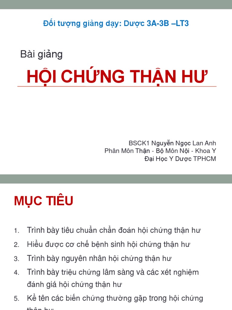Hội chứng thận hư - Dược 3A,3B,LT3 PDF | PDF