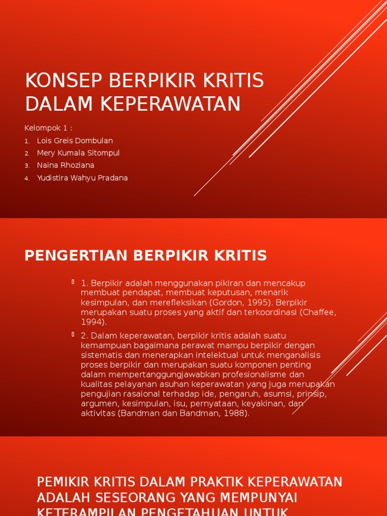 KDK-Konsep Berpikir Kritis Dalam Keperawatan | PDF
