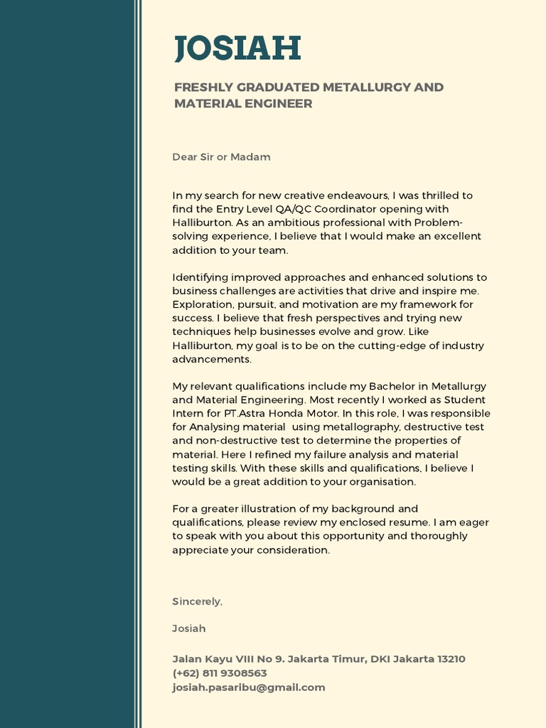 Cover Letter Halliburton | PDF