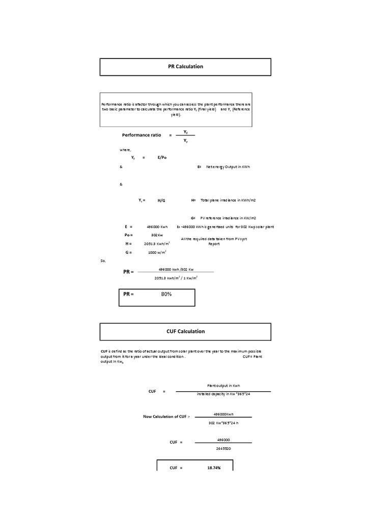 Pr Cuf Calculation Pdf