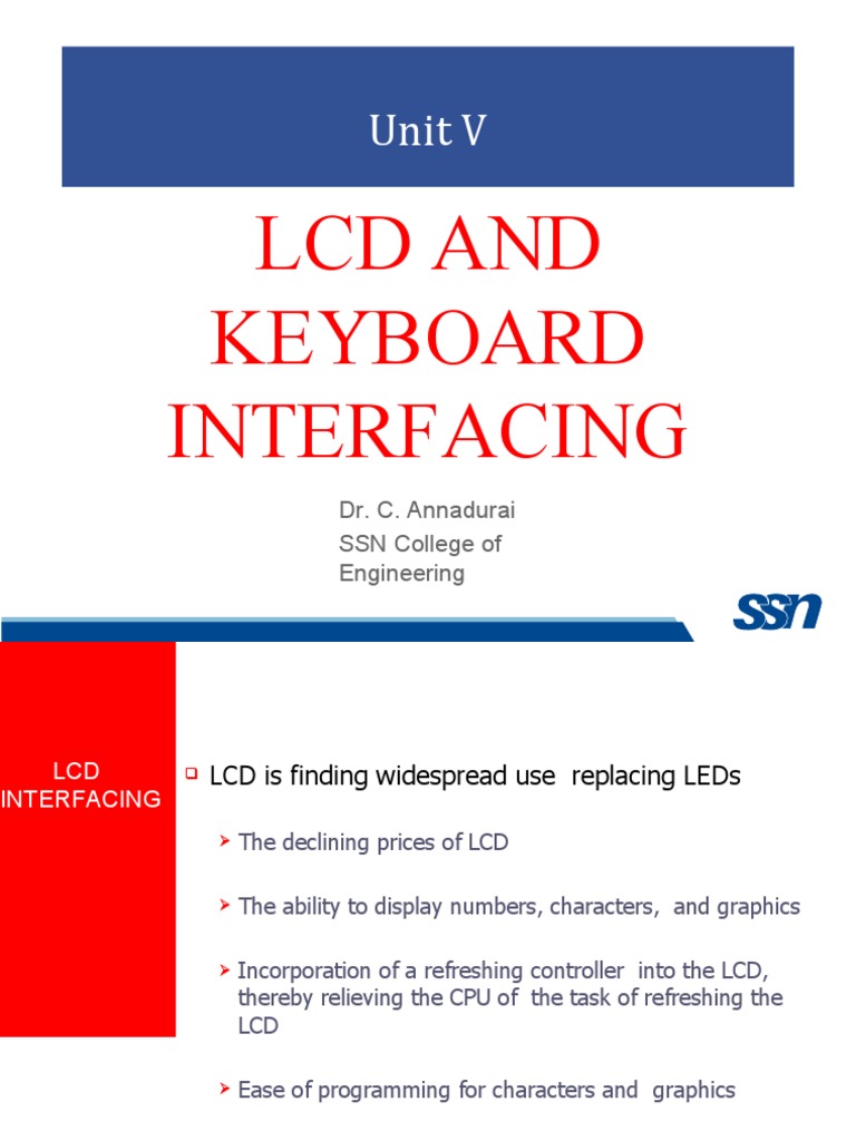 Lcd And Keyboard Interfacing Unit V Pdf Inputoutput Central Processing Unit 