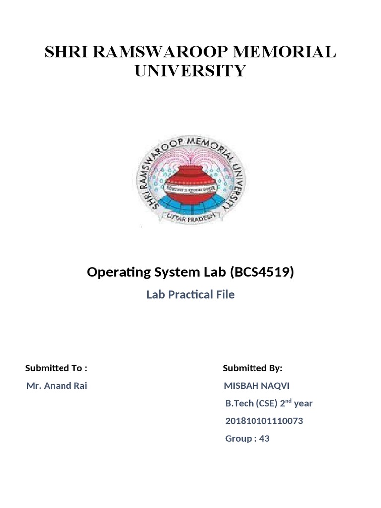 OS Lab Programs for B.Tech CSE | PDF | Concurrency (Computer Science ...