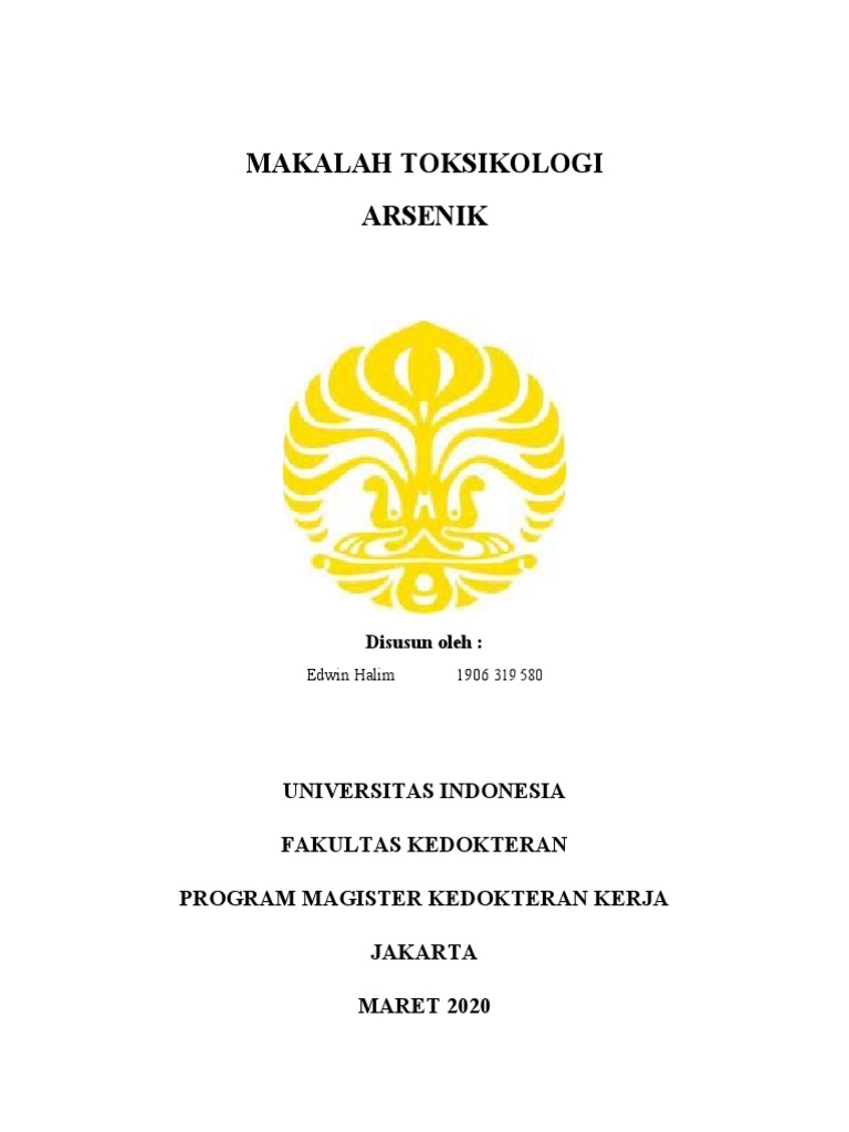 Makalah Toksikologi Arsen - Edwin | PDF