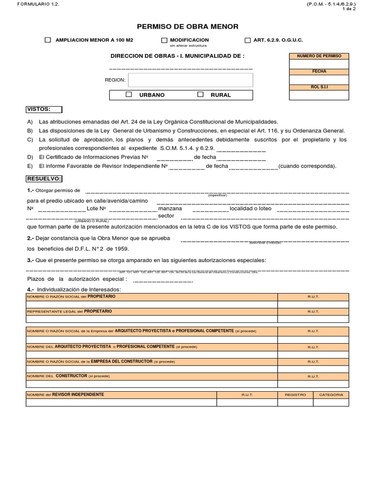 02 - Permiso de Obra Menor PDF | PDF | Gobierno | Justicia