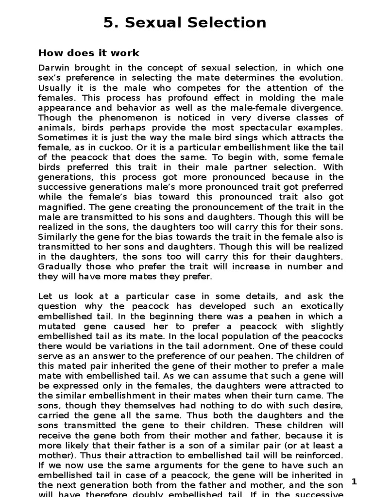 Sexual Selection: How Does It Work | PDF | Sexual Selection | Sexual ...