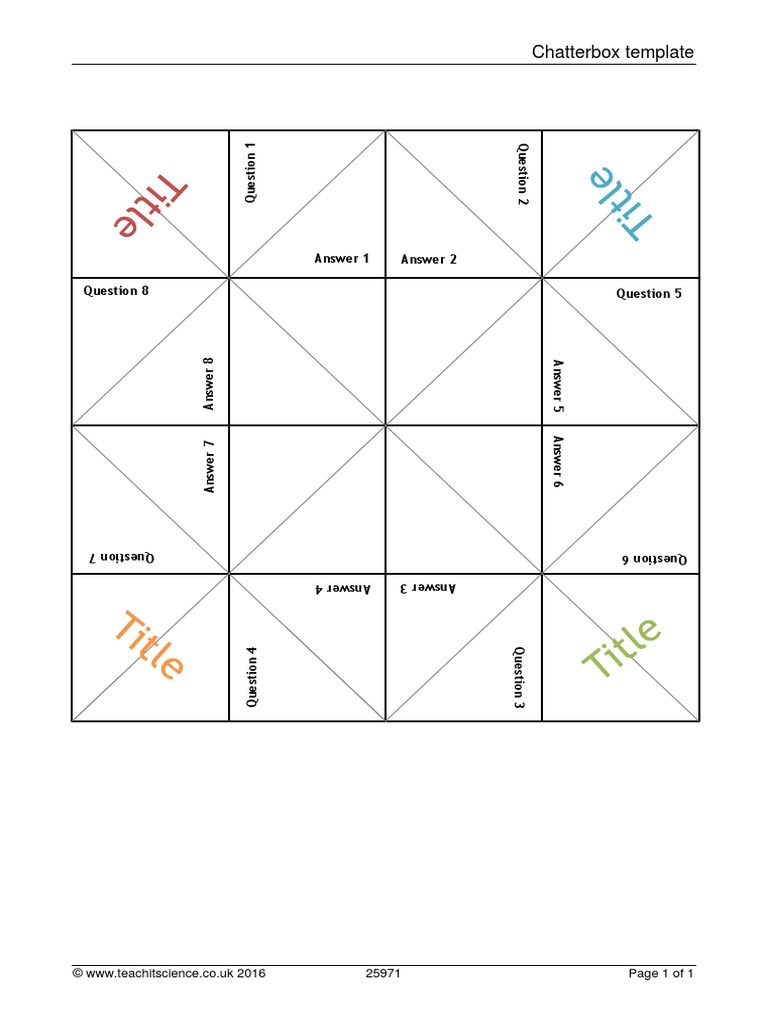 Chatterbox Template: Answer 1 Answer 2 | PDF