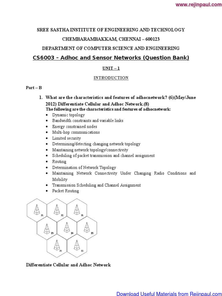 Cs6003 Notes Rejinpaul Pdf Wireless Ad Hoc Network Wireless Sensor Network