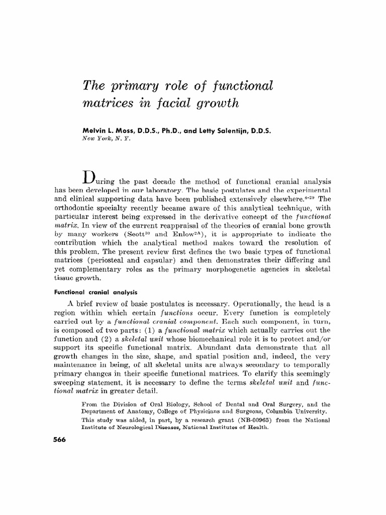 Primary Role of Functional Matrices in Facial Growth | Download Free ...