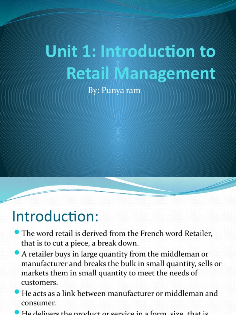 Retail Management Chaper 1 Introduction | PDF | Retail | Microeconomics