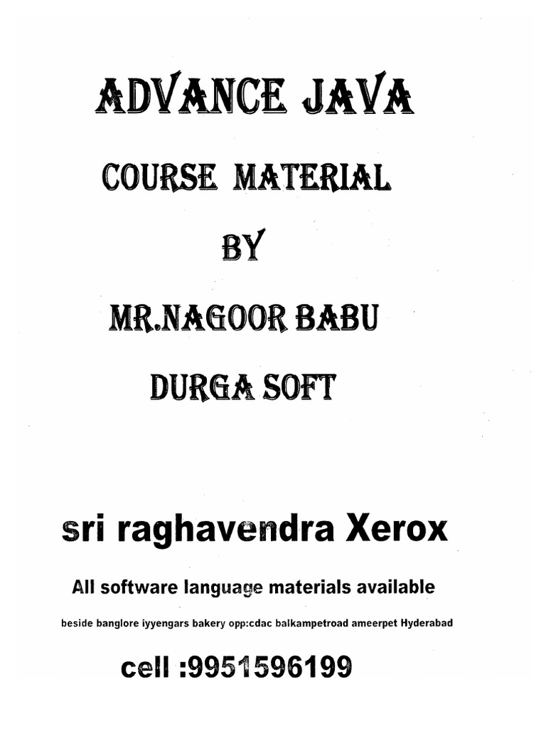 Nagoor Babu Pirnted Advance Java | PDF
