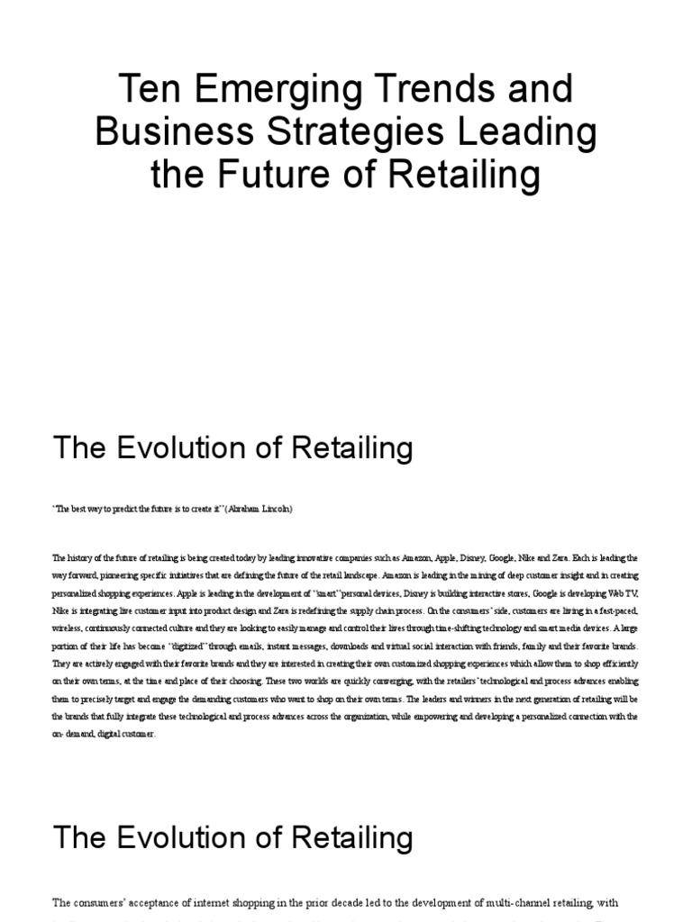 Future Retail Trends and Strategies | PDF | Retail | Brand