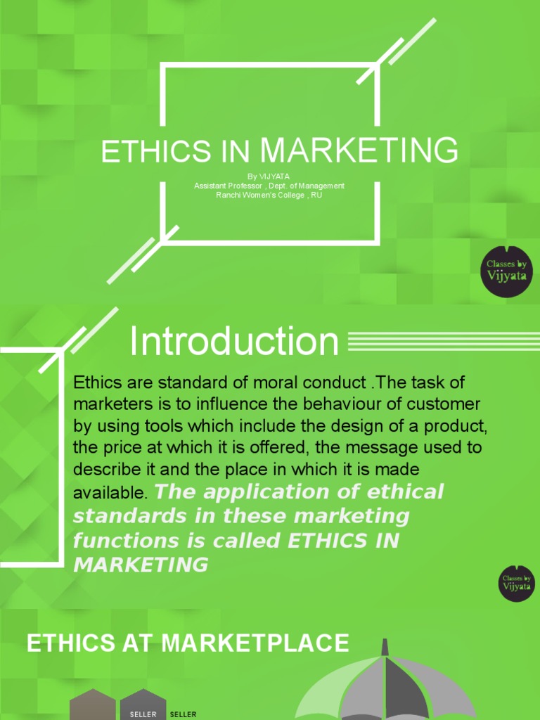 Ethics in Marketing | PDF | Pricing | Advertising