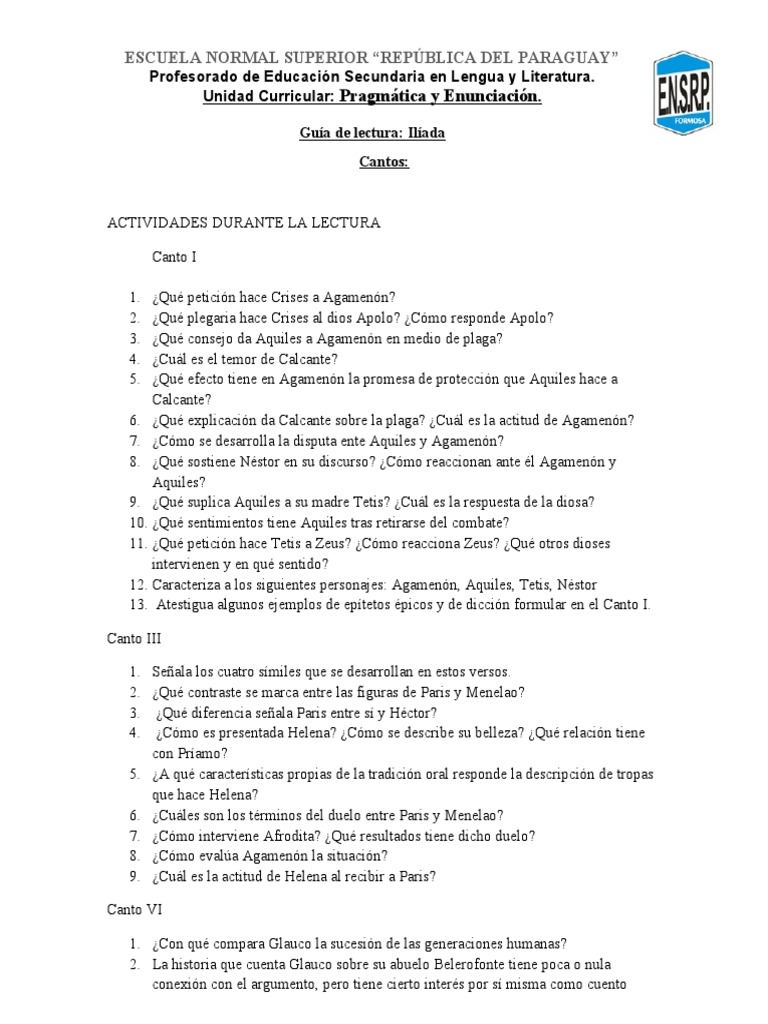 G.L. Ilíada-cantos seleccionados | PDF | Héctor | Aquiles