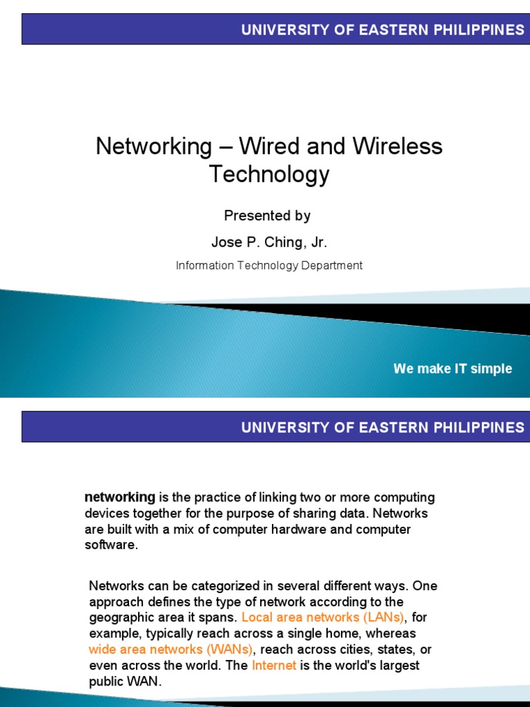 Networking - Wired and Wireless Technology: University of Eastern ...