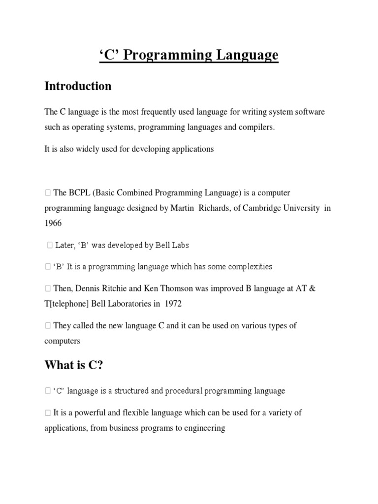 C Programming 2019 Soft Notes | Download Free PDF | Integer (Computer ...