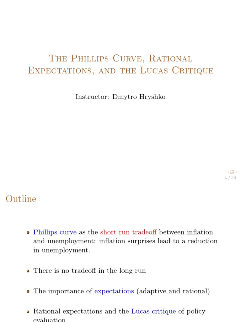 The Phillips Curve, Rational Expectations, and The Lucas Critique | PDF ...