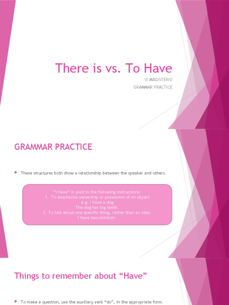 There Is Vs To Have | PDF | Foreign Language Studies | Wellness