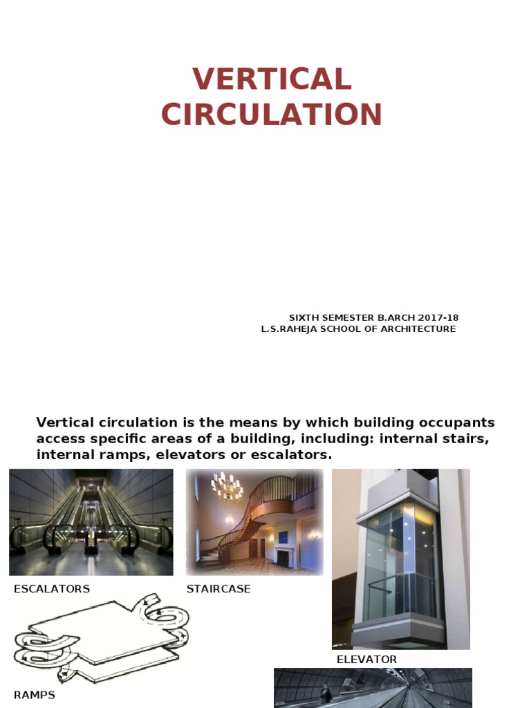Circulation in Vertical Direction | PDF | Elevator | Stairs