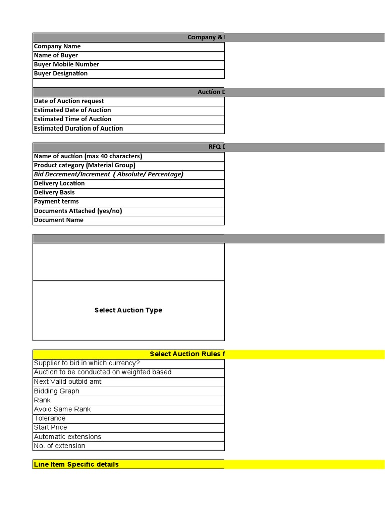 Auction Requirement Template | PDF | Auction | Microeconomics