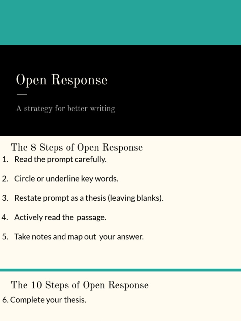 Open Response Writing Guide | PDF