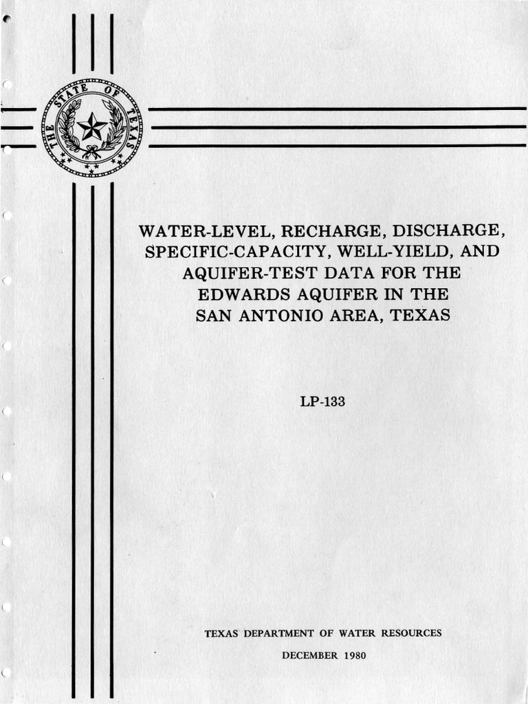 Water-Level, Recharge, Discharge, Specific-Capacity, Well-Yield, and ...