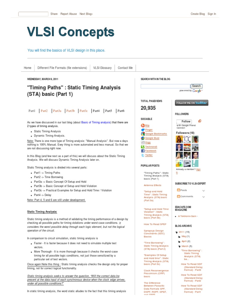 Timing Paths Static Timing Analysis STA Basic Part 1 VLSI Concepts PDF | PDF | Electronic ...