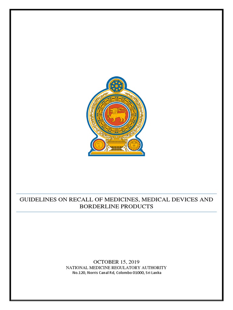 Guideline On Recall | PDF | Medical Device | Health Care