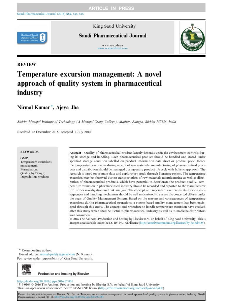 Pharma Temperature Excursion Management | PDF | Freeze Drying | Risk ...