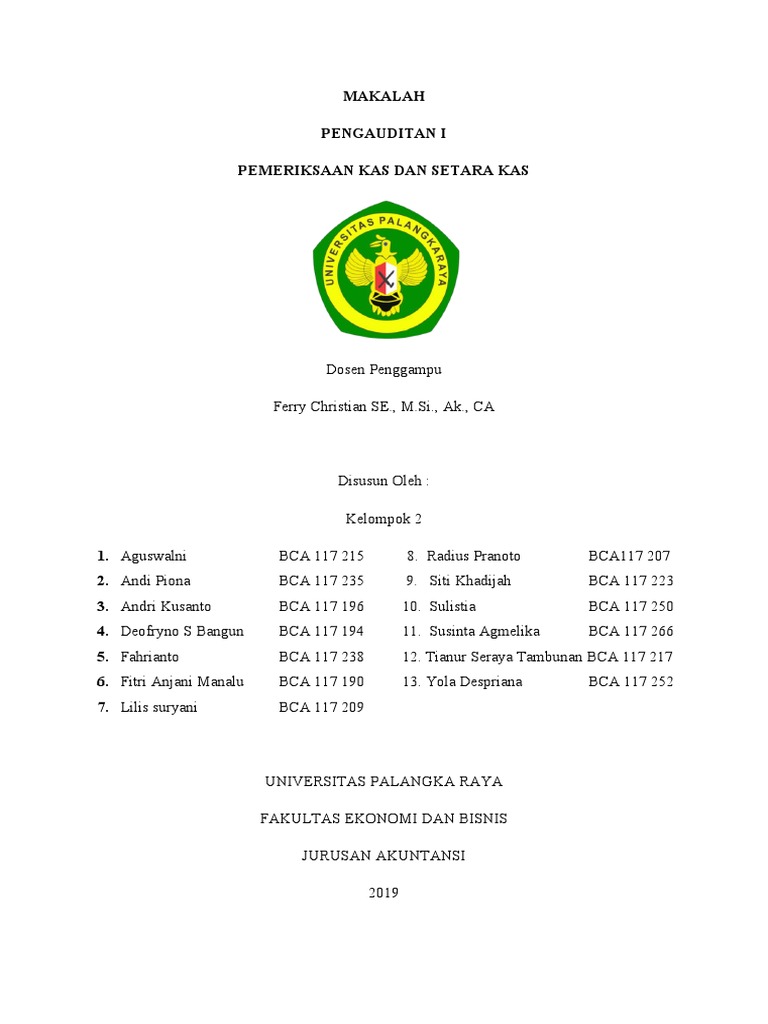 Audit Bab 9 Pemeriksaan Kas Dan Setara Kas | PDF