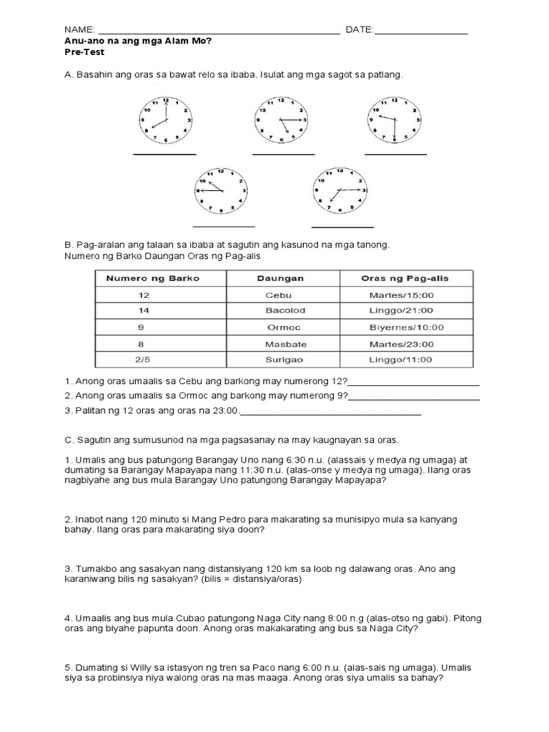 Time o Oras | PDF