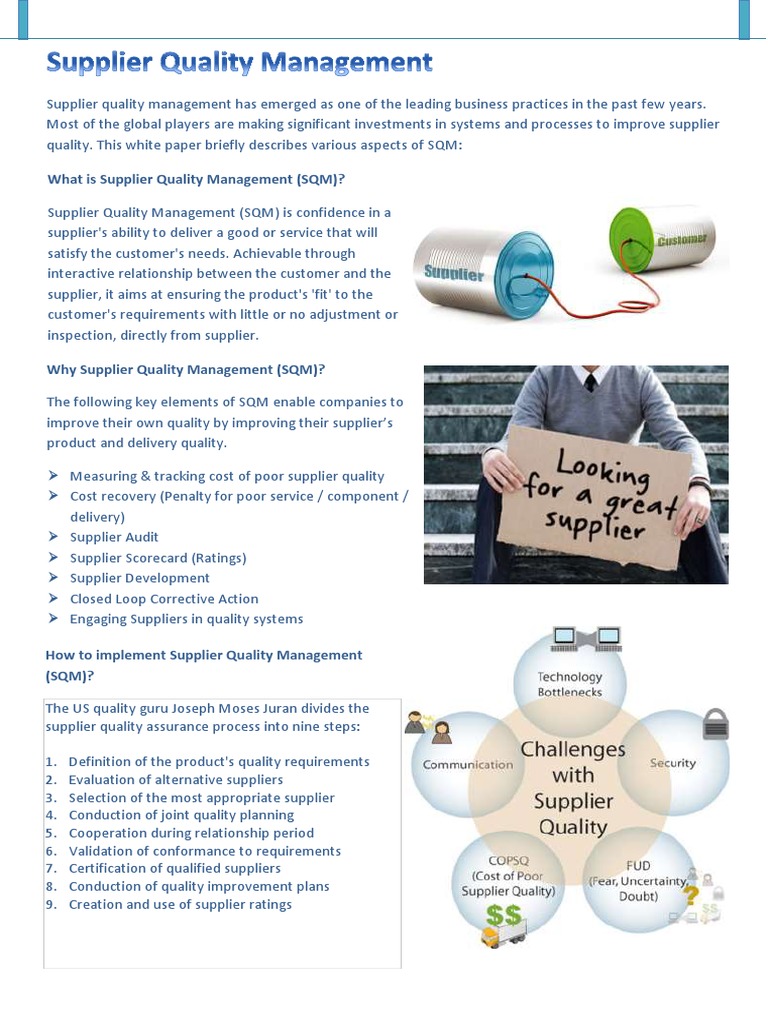What Is Supplier Quality Management (SQM) ? | Download Free PDF ...